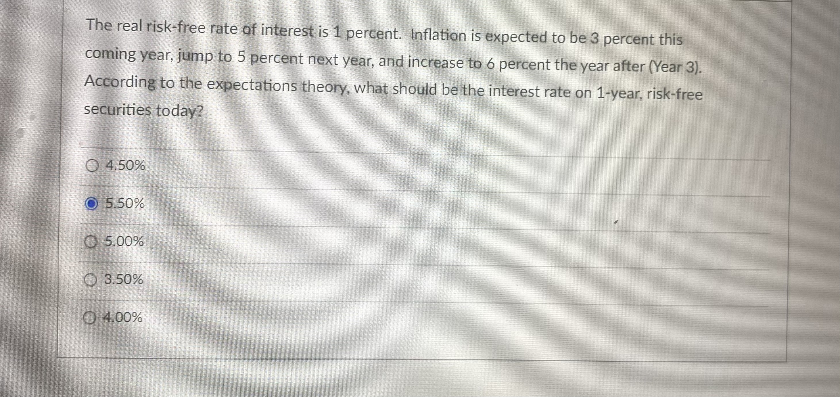 Solved The real risk-free rate of interest is 1 percent. | Chegg.com