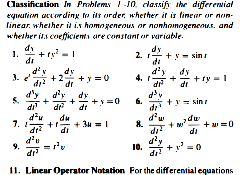 Solved Classification In Problems 1-10, classify the | Chegg.com