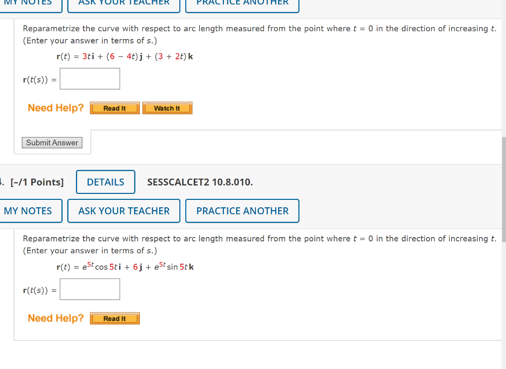 Solved r(t(s)) = Reparametrize the curve with respect to arc | Chegg.com