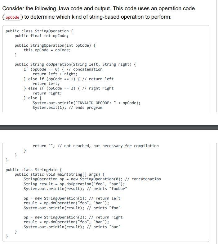 Solved Consider the following Java code and output. This | Chegg.com