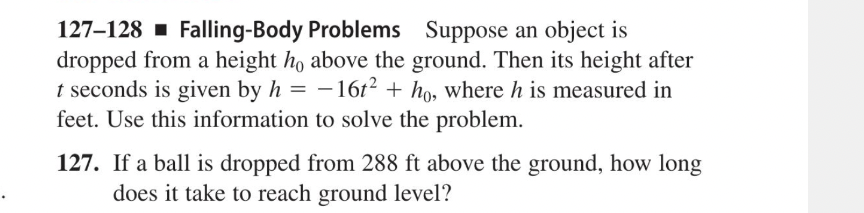 Solved 127-128 Falling-Body Problems Suppose an object is | Chegg.com