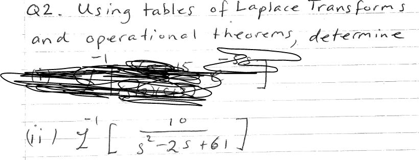 Solved Q2. Using tables of Laplace Transforms and | Chegg.com
