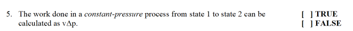 Solved 5. The work done in a constant-pressure process from | Chegg.com