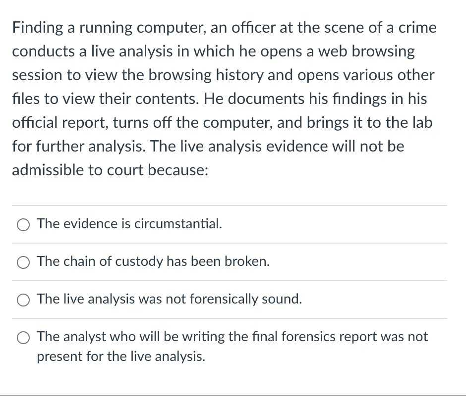Solved circumstantial or direct evidence: a. At around the | Chegg.com