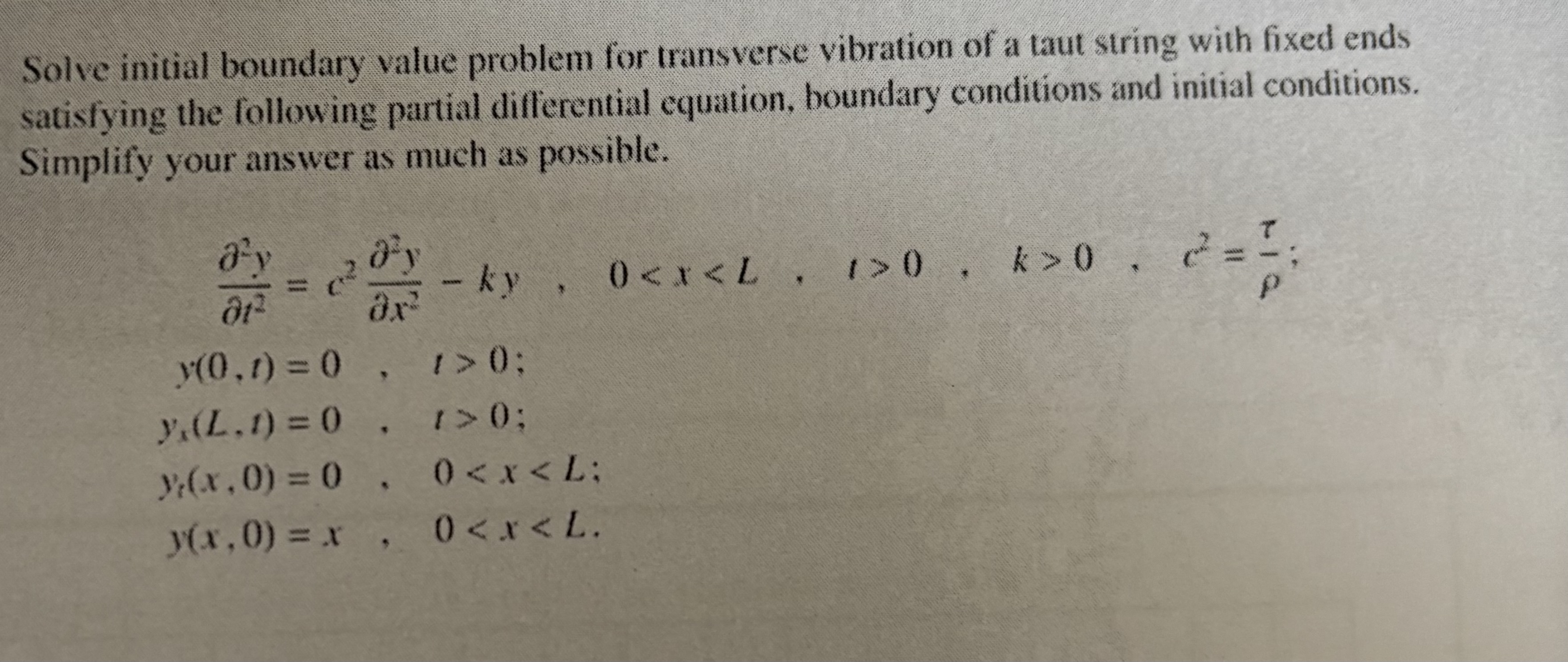 Solved Solve the initial boundary value problem for | Chegg.com