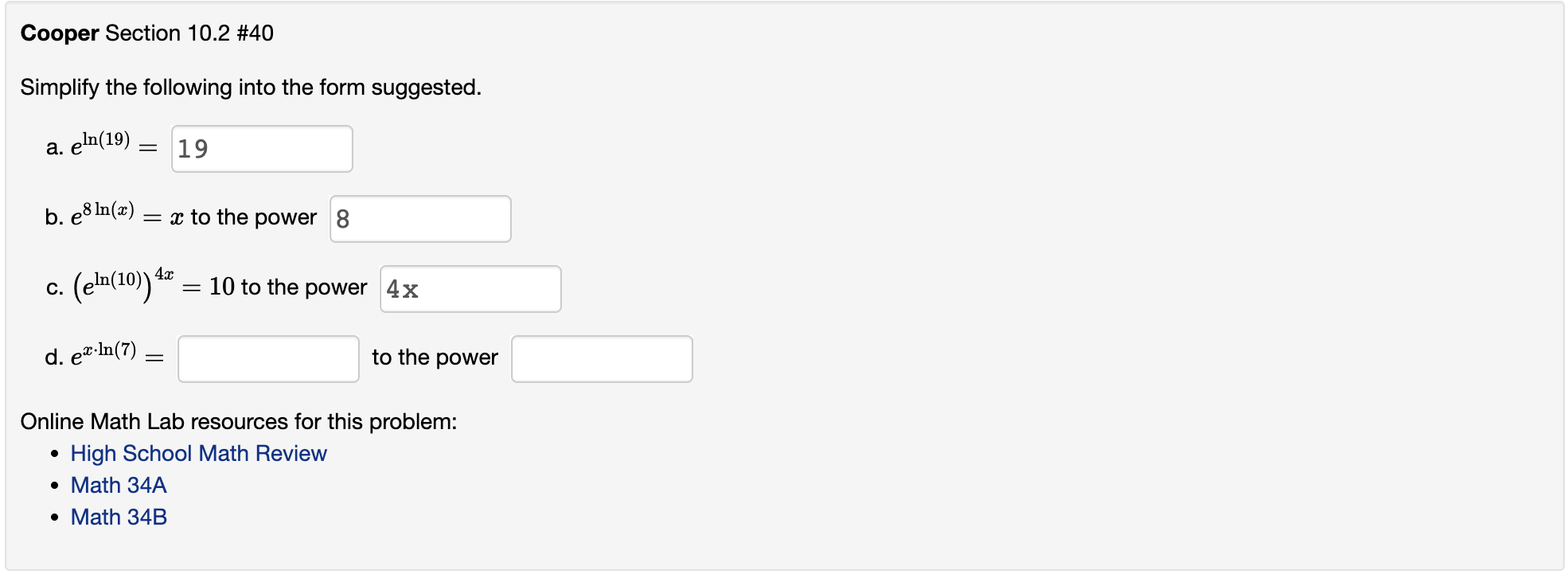 Solved Simplify the following into the form suggested. a. | Chegg.com