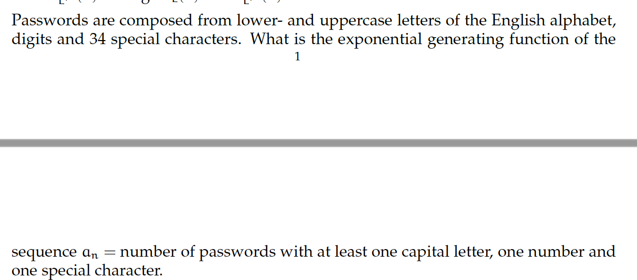 Solved Passwords are composed from lower- and uppercase | Chegg.com