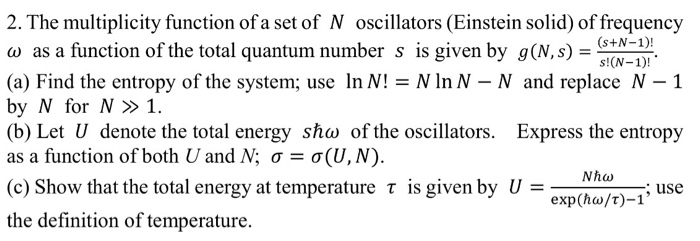 Solved 2. The multiplicity function of a set of N | Chegg.com
