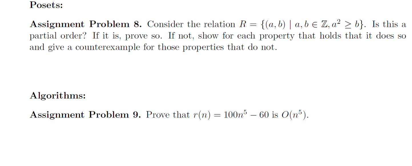 Solved Assignment Problem 8 Consider The Relation 