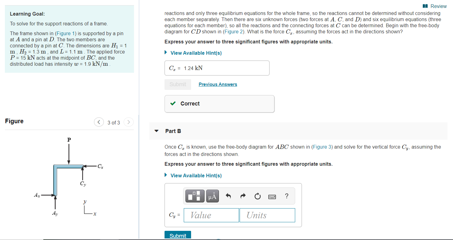 Solved To solve for the support reactions of a frame. The | Chegg.com