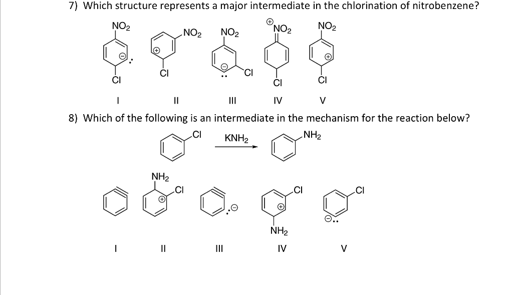 Solved 7) Which structure represents a major intermediate in | Chegg.com