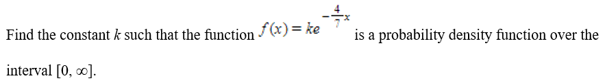 Solved Find the constant k such that the function | Chegg.com