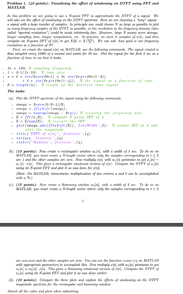 Solved Problem 1. (40 points): Visualizing the effect of | Chegg.com