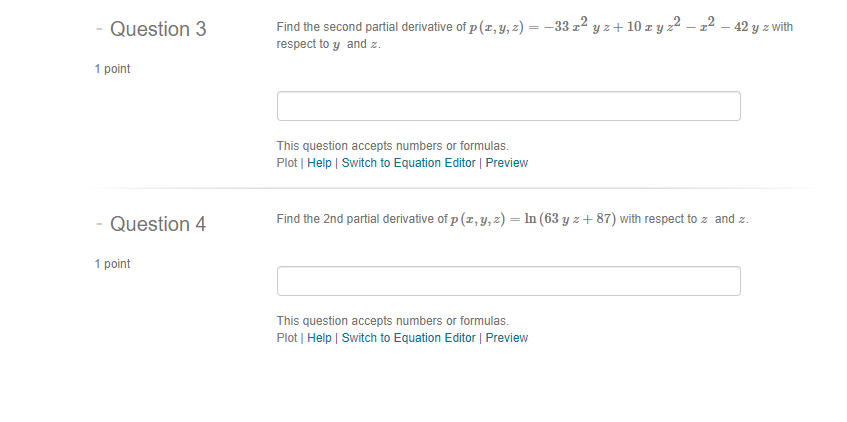 Solved Question 3 Find the second partial derivative of p | Chegg.com