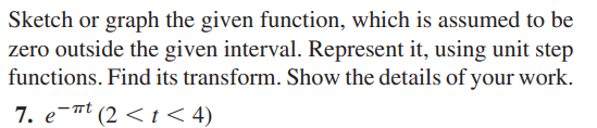 Solved Sketch or graph the given function, which is assumed | Chegg.com