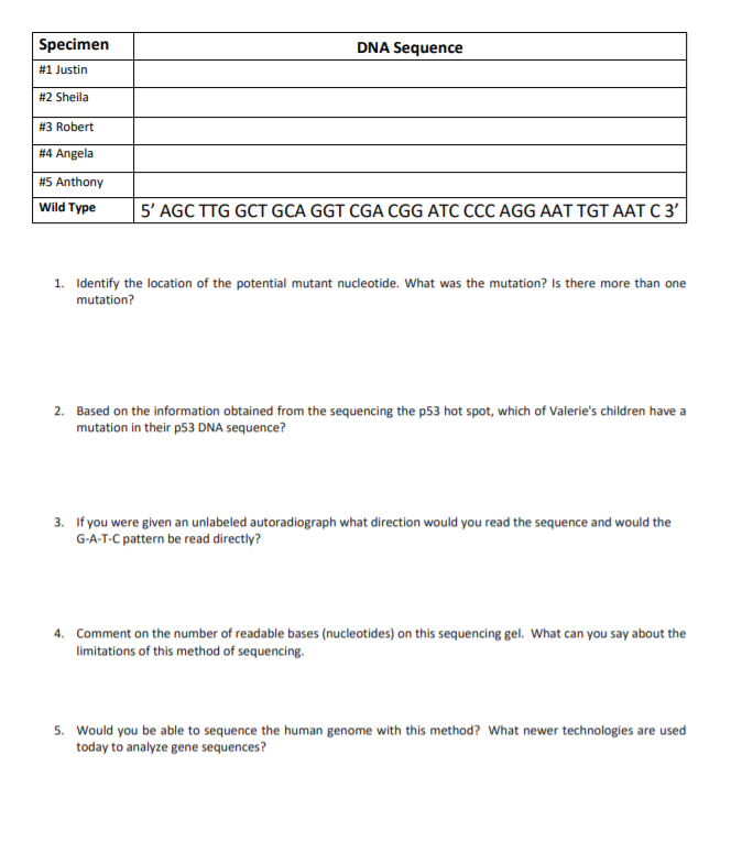 Solved Lab 10 Part 3 Analysis of DNA Sequencing | Chegg.com