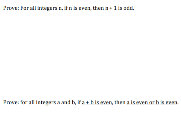 Solved Prove: For all integers n, if n is even, then n+1 is | Chegg.com