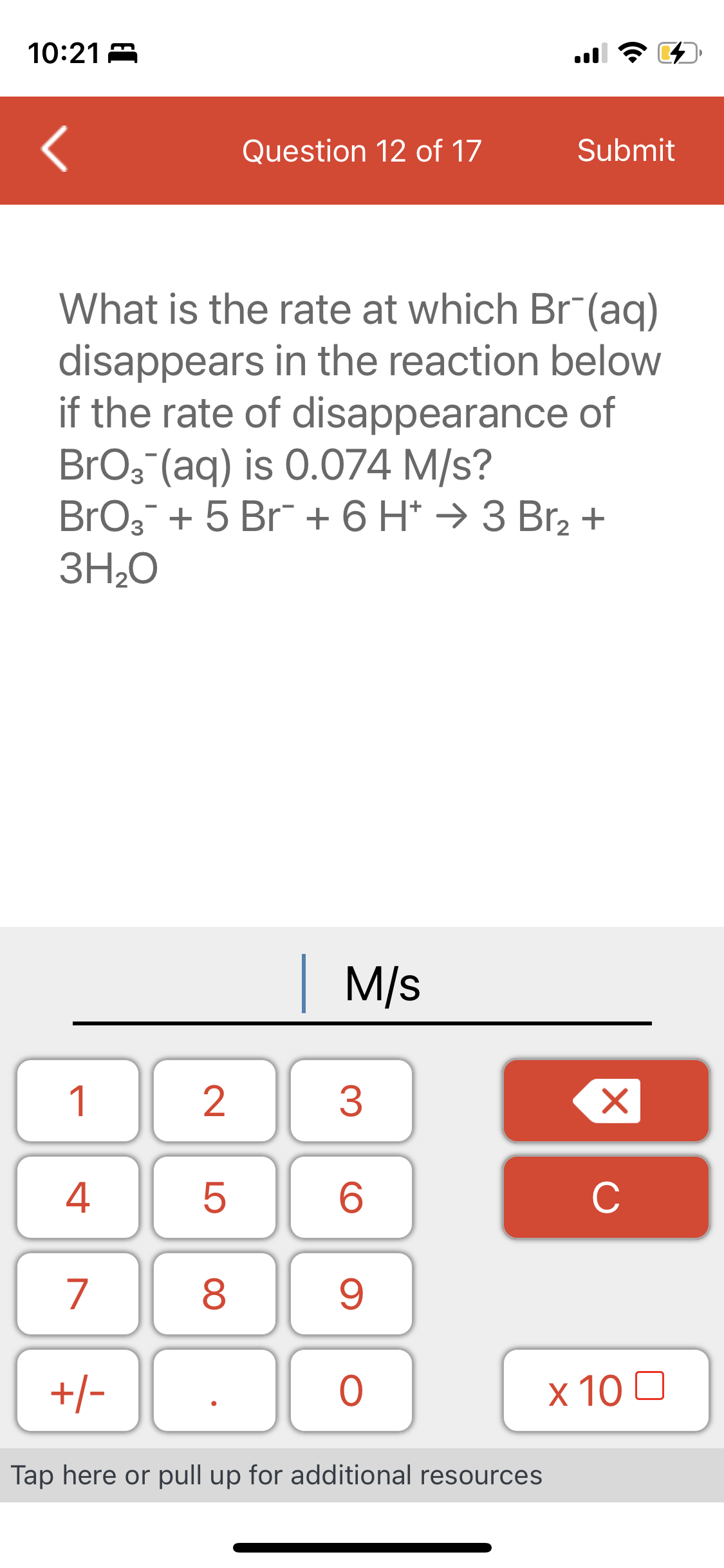 Solved What is the rate at which Br-(aq) disappears in the | Chegg.com