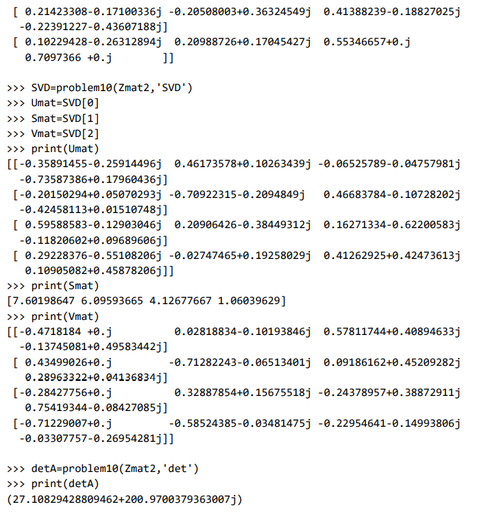 Solved Problem 10 - Eigen do it! [1 pts] Write a function | Chegg.com