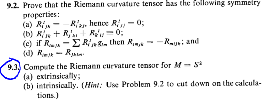 Solved 9.2. Prove that the Riemann curvature tensor has the | Chegg.com