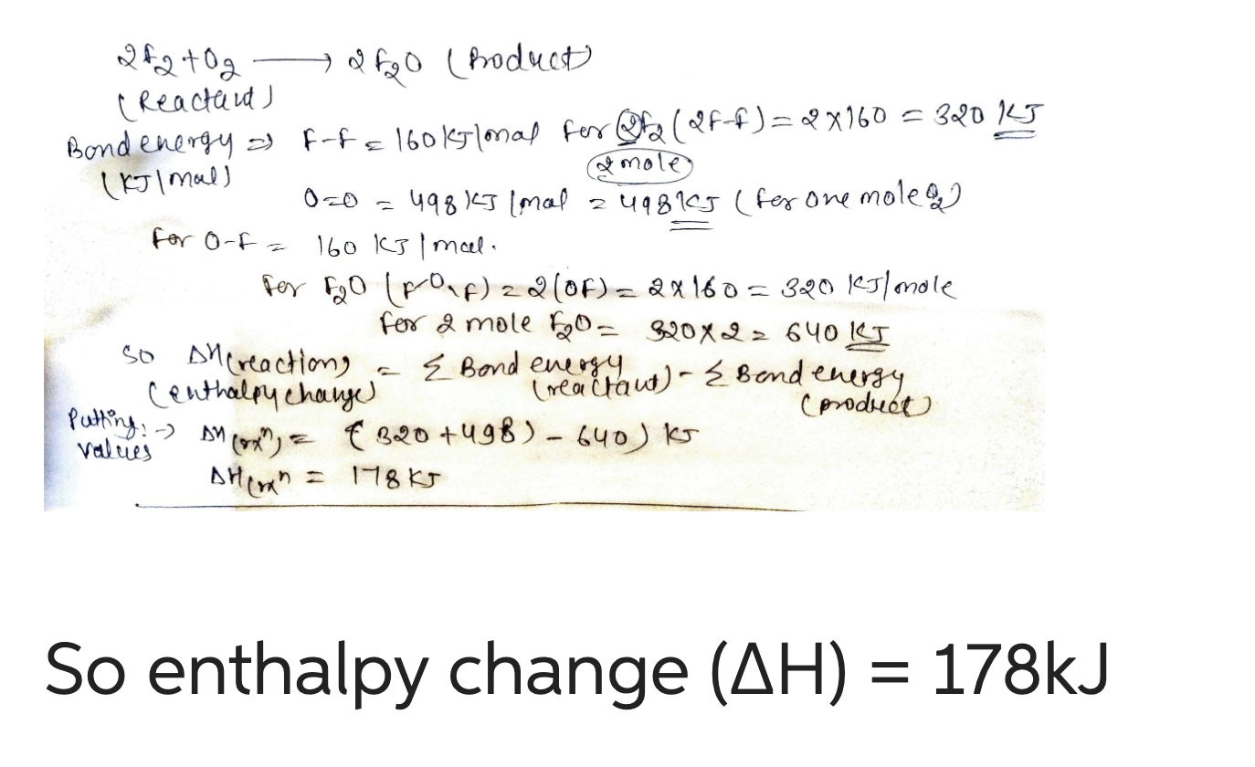 Solved Why isnt the formula the sum of the procuts-reactants | Chegg.com