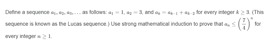 Solved Define a sequence a1,a2,a3,… as follows: a1=1,a2=3, | Chegg.com