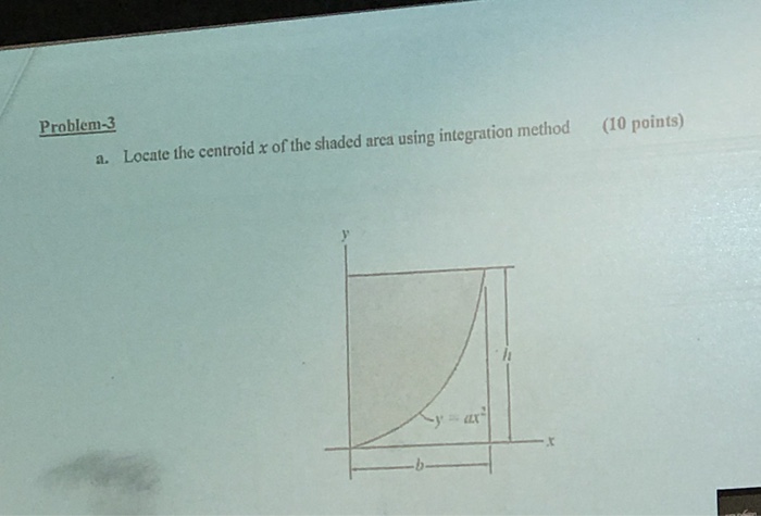 Solved Problem-3 Locate the centroid x of the shaded area | Chegg.com
