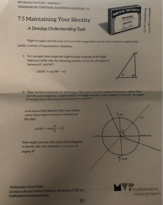 Solved SECONDARY MATH / MODULE7 TRIGONOMETRIC FUNCTIONS | Chegg.com