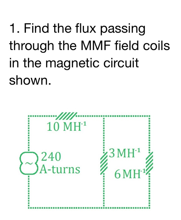Solved 1. Find the flux passing through the MMF field coils | Chegg.com