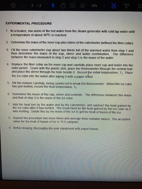 Solved Data Sheet for He... 7935 INTRODUCTION When one gram | Chegg.com