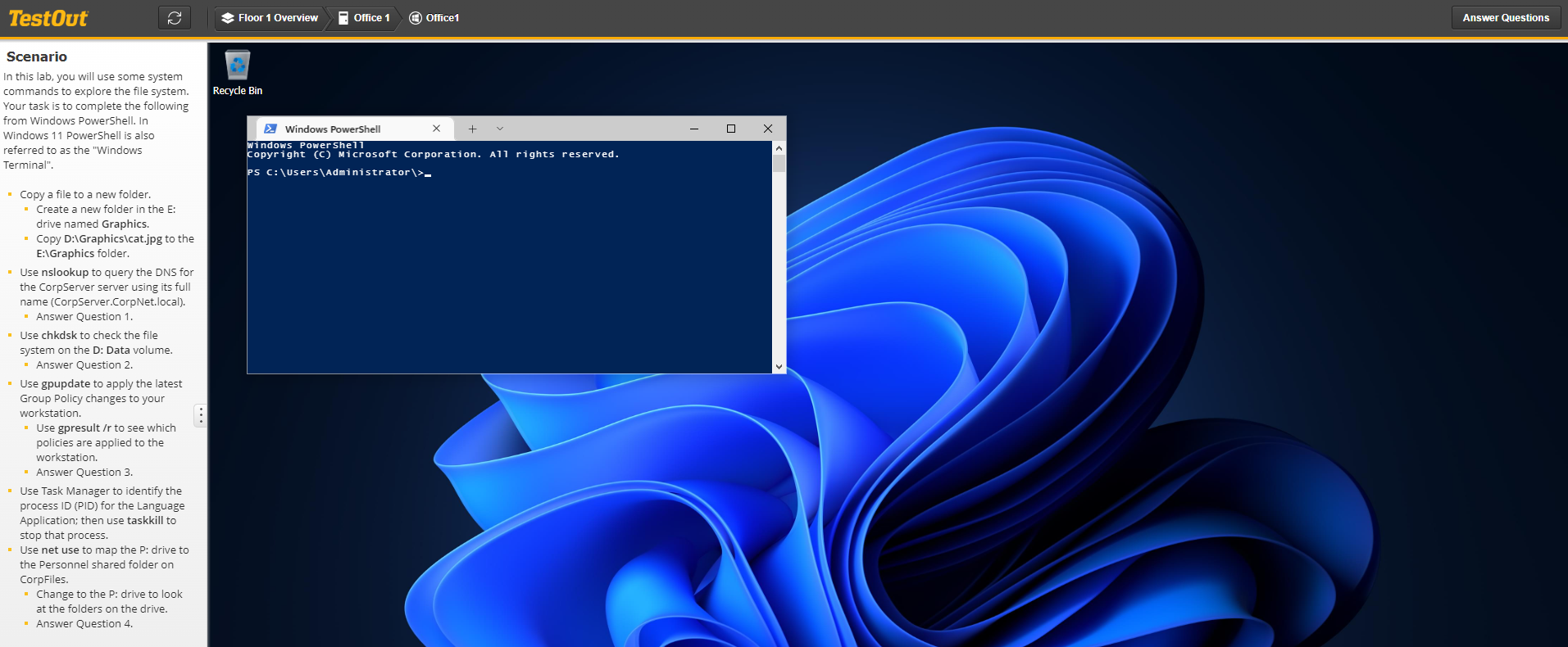 Solved Scenario In this lab, you will use some system | Chegg.com