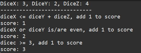 Solved Dicex: 3, DiceY: 2, Dicez: 4 dicex