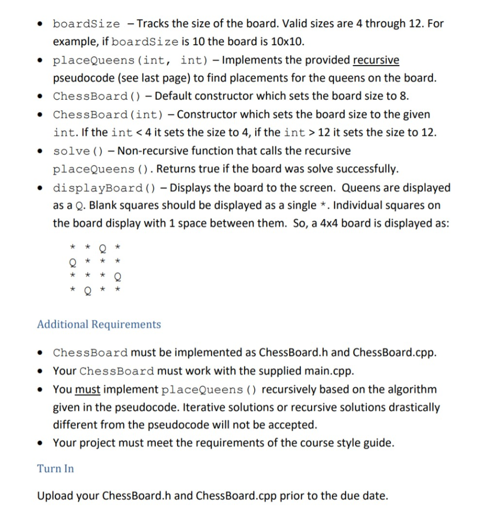 Solved C N Queen Backtracking Help Program Should 1401