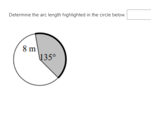 Solved Determine the arc length highlighted in the circle | Chegg.com