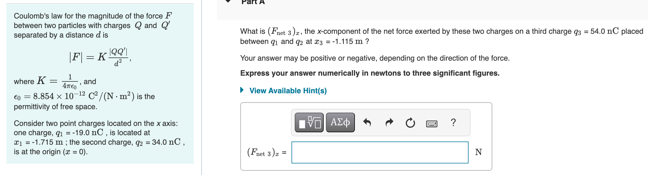 Solved What is (Fnet 3)x, ﻿the x-component of the net force | Chegg.com