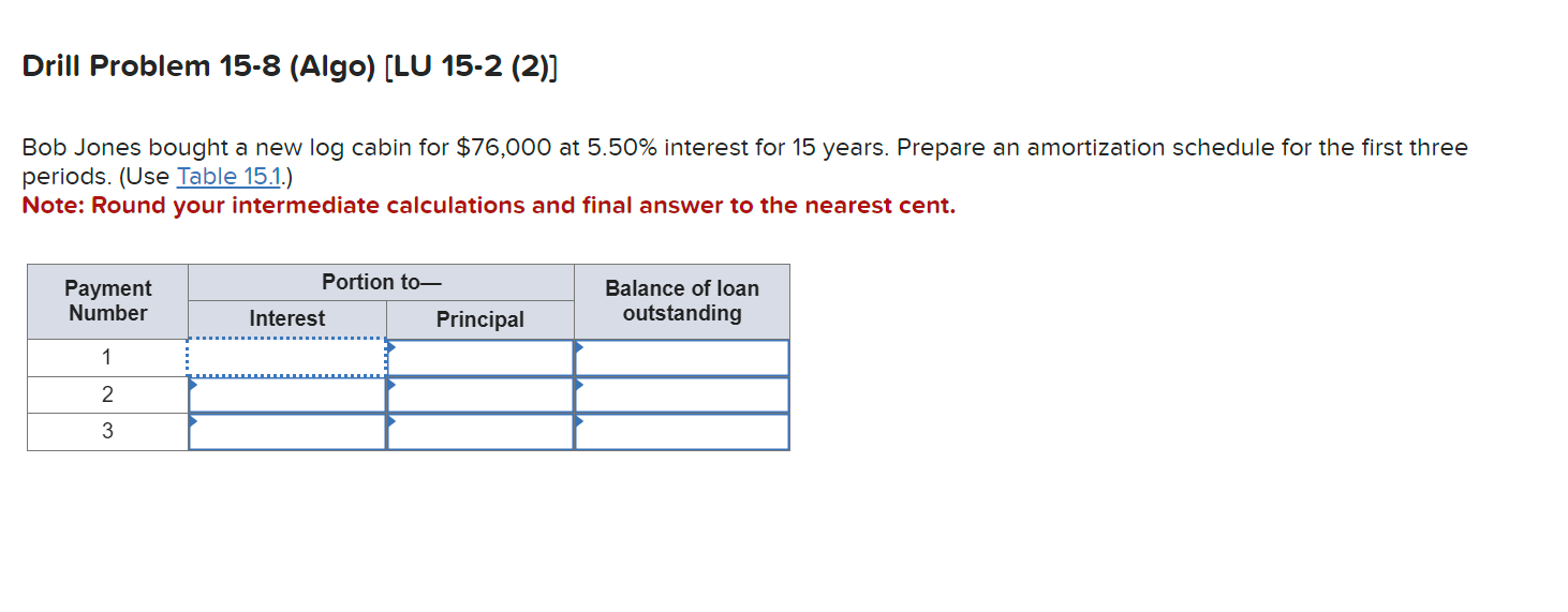 Solved Drill Problem 15-8 (Algo) [LU 15-2 (2)]Bob Jones | Chegg.com