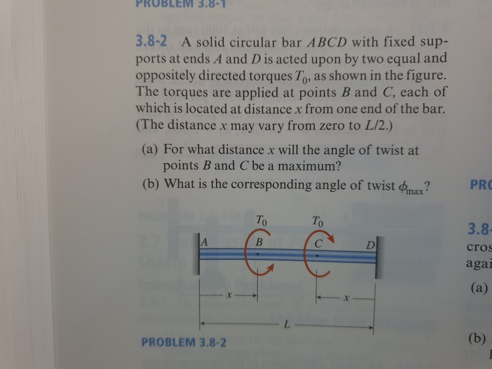 Solved PROBLEM 3.8-1 3.8-2 A solid circular bar ABCD with | Chegg.com