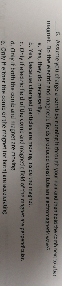 Solved Assume you charge a comb by running it through your | Chegg.com