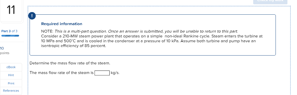 Solved 11 Required information Part 3 of 3 NOTE: This is a | Chegg.com