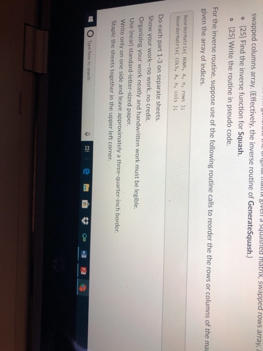 rows, array cols) COLS, A, k, c, cols); Note s in row | Chegg.com