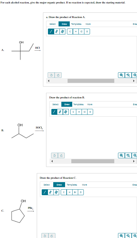 Solved For each alcohol reaction, give the major organic | Chegg.com