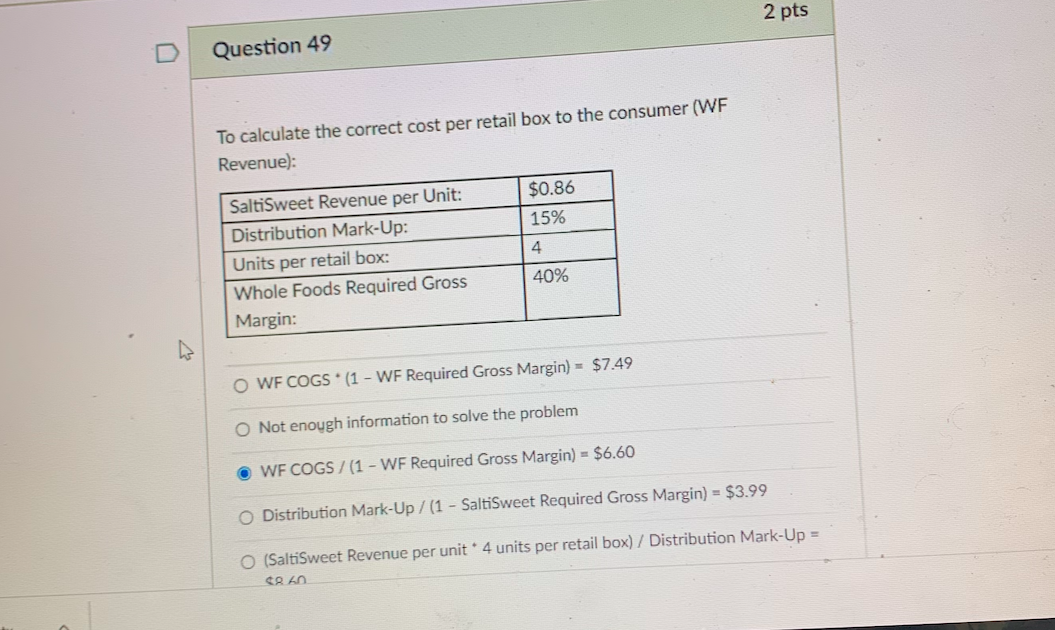 2 pts D Question 48 To calculate the correct cost per | Chegg.com