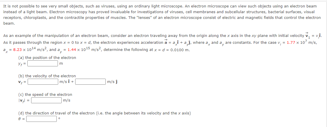 Solved instead of a light beam. Electron microscopy has | Chegg.com