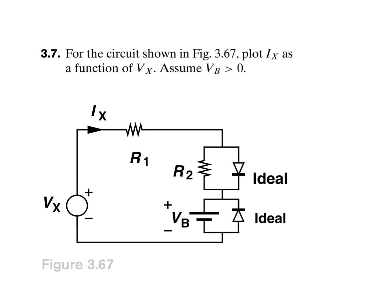 Solved 3.7. For the circuit shown in Fig. 3.67, plot Ix as a | Chegg.com