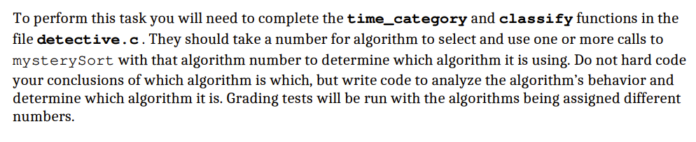 Solved The object file mysterysorts . o contains six sorting | Chegg.com