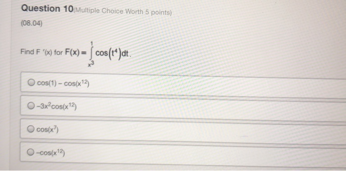 Solved Question 10 Multiple Choice Worth 5 points) (08.04) | Chegg.com