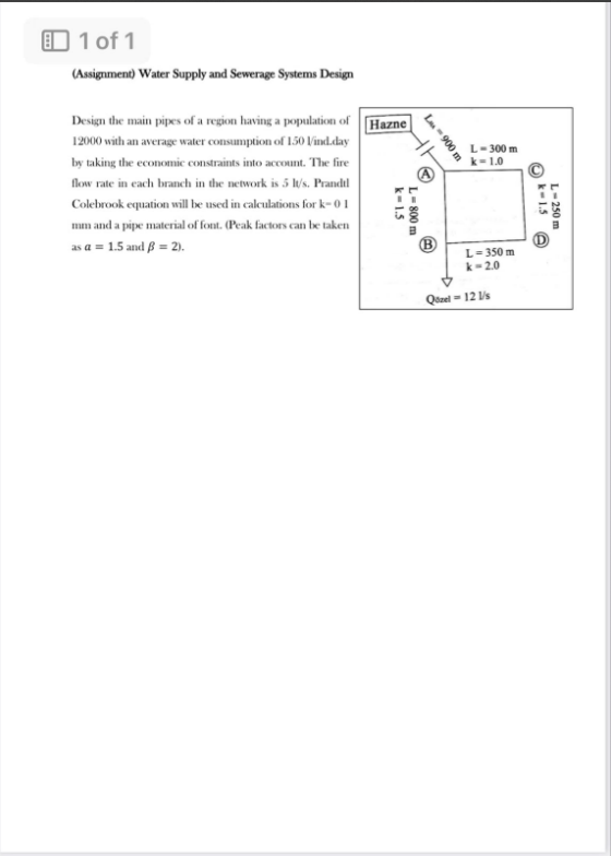 Solved (Assignment) ﻿Water Supply and Sewerage Systems | Chegg.com