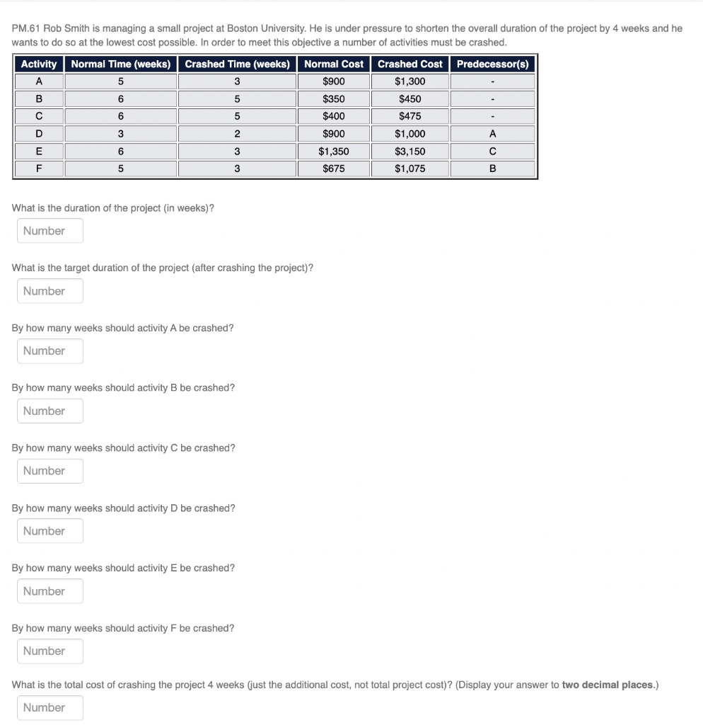 Solved wants to do so at the lowest cost possible. In order | Chegg.com