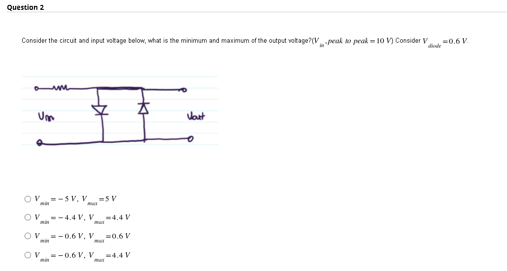 Solved Question 2 Consider the circuit and input voltage | Chegg.com