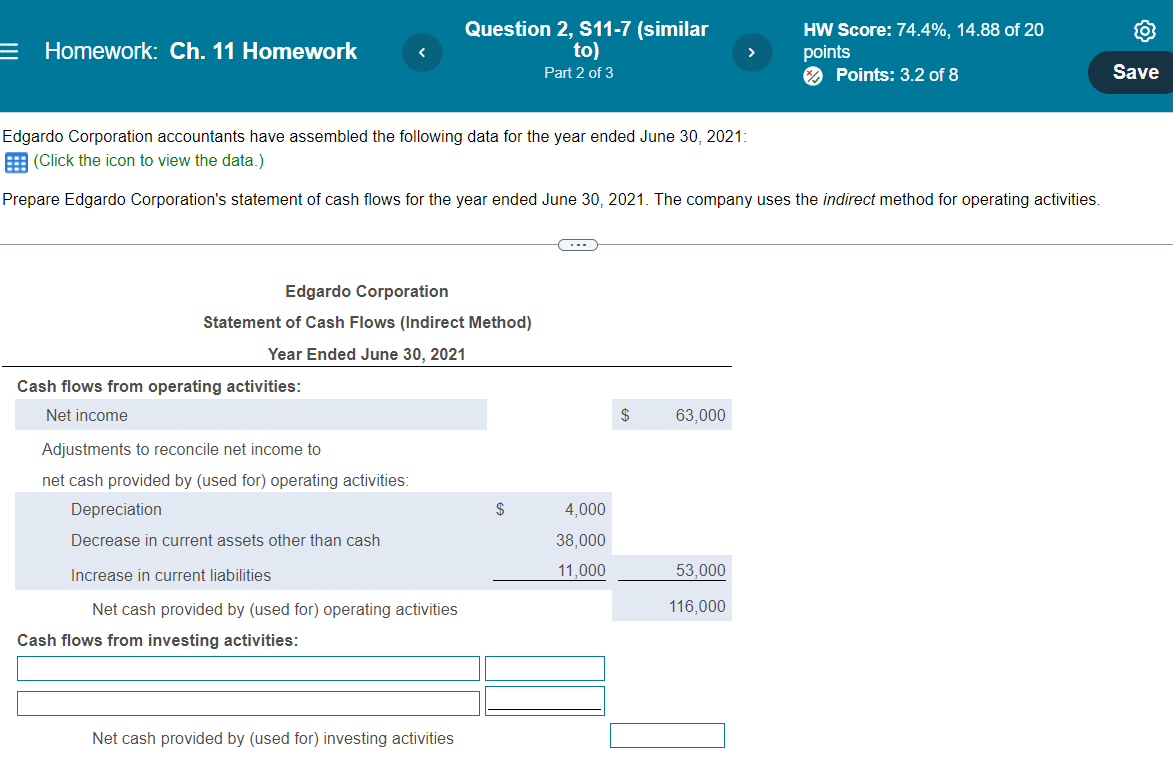 Solved Homework: Ch. 11 Homework Question 2, S11-7 (similar | Chegg.com Solved Homework: Ch. 11 Homework Question 2, S11-7 (similar | Chegg.com
